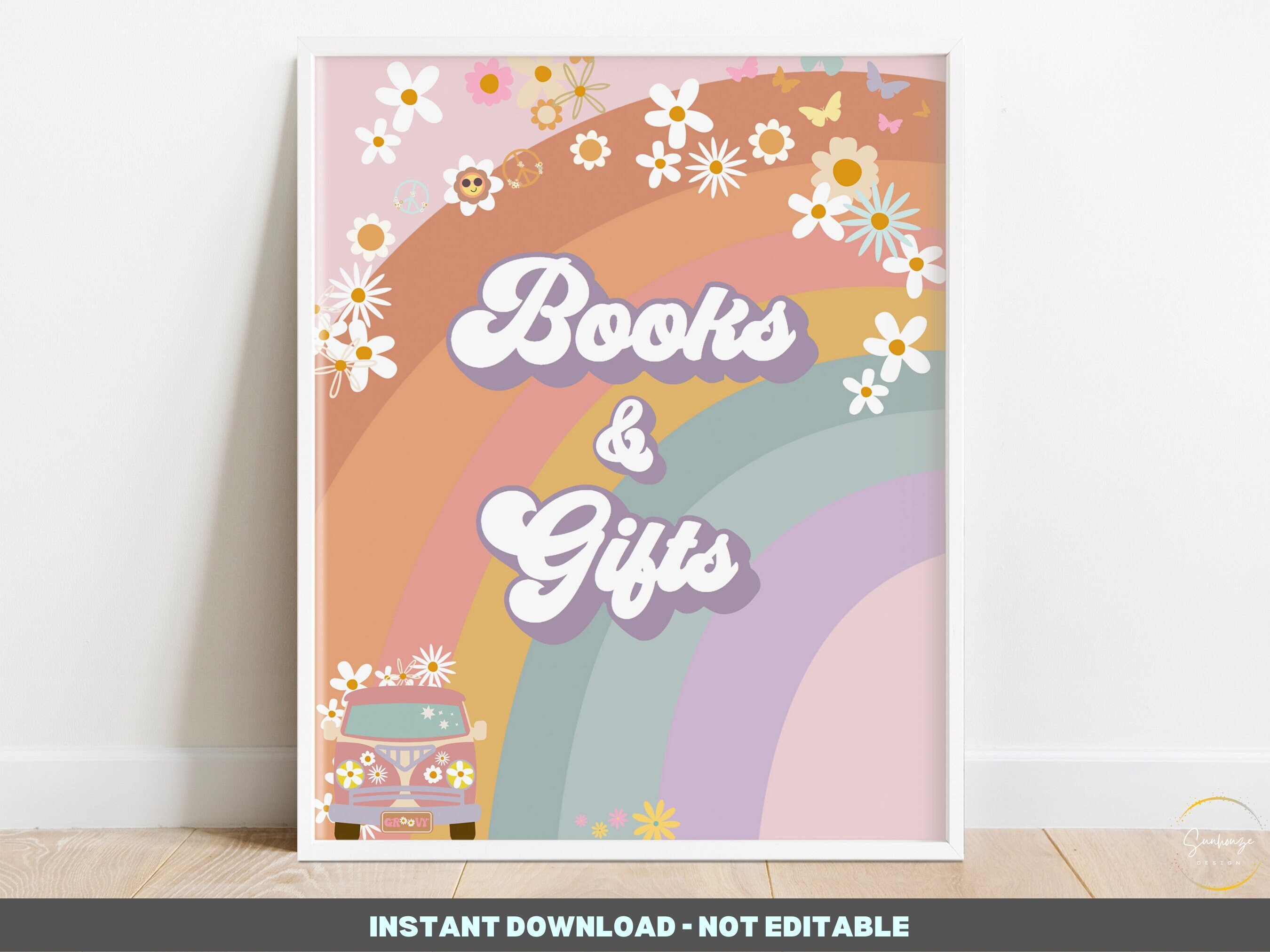 Groovy Baby Shower Books and Gifts Sign Groovy Baby Shower - Etsy