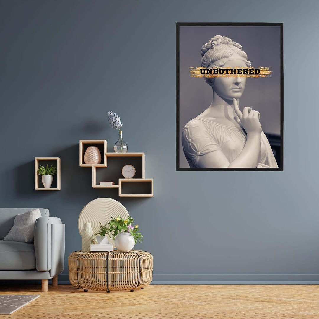 Unbothered Female Wall Art Poster - Aesthetic Wall Art Decor - Lady ...