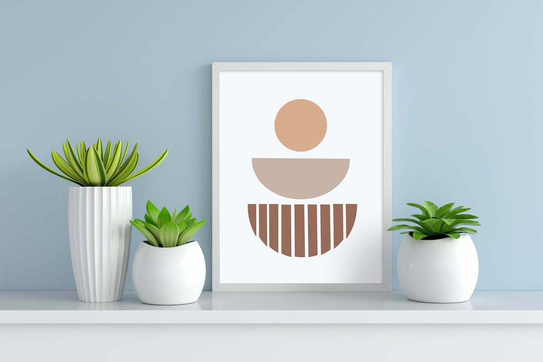 Half Circle PRINTABLE Wall Art | Abstract Bowls | Mid Century Modern ...