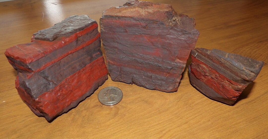 3.5 Lb Arizona Jasper Mineral Sample Set: Red and Black Natural Cleaned ...