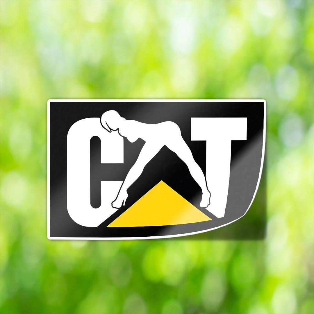 CAT Construction Hard Hat Funny Sticker Outdoor Indoor Sticker Decal ...