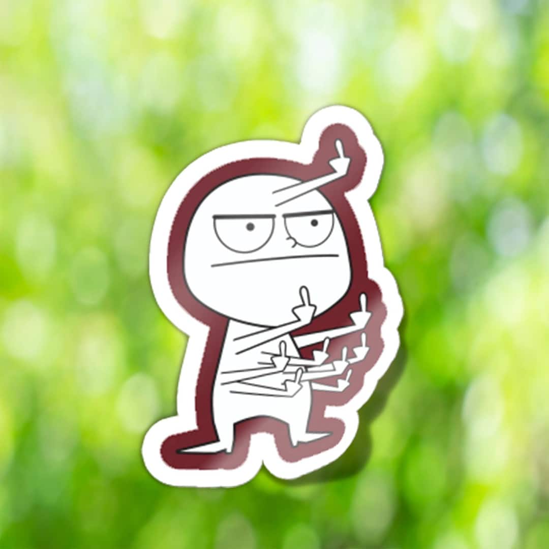 Middle Finger Stick Figure Sticker Meme Stickers Funny Outdoor Indoor ...