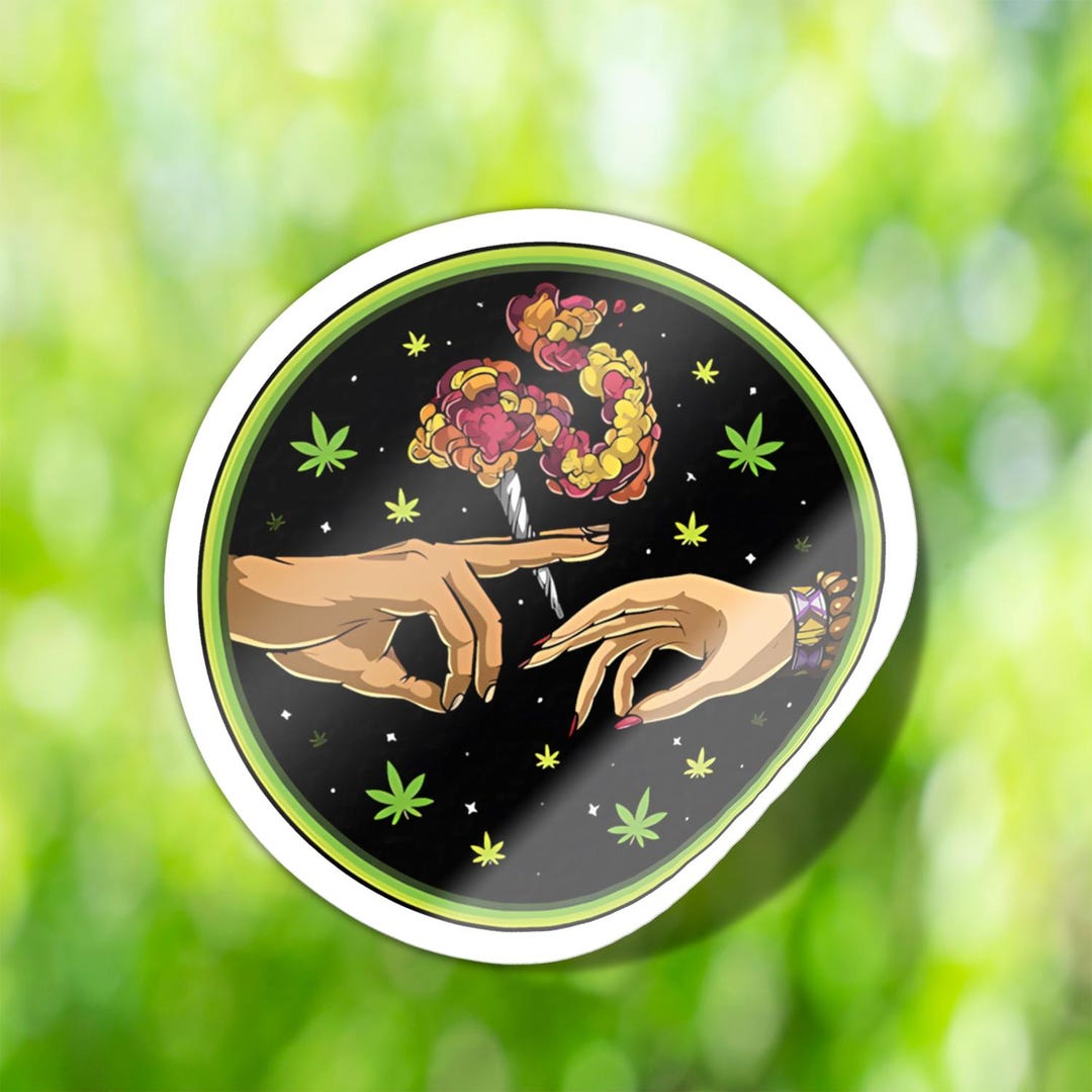 Puff Puff Pass Cannabis Sticker Meme Stickers Funny Outdoor Indoor ...