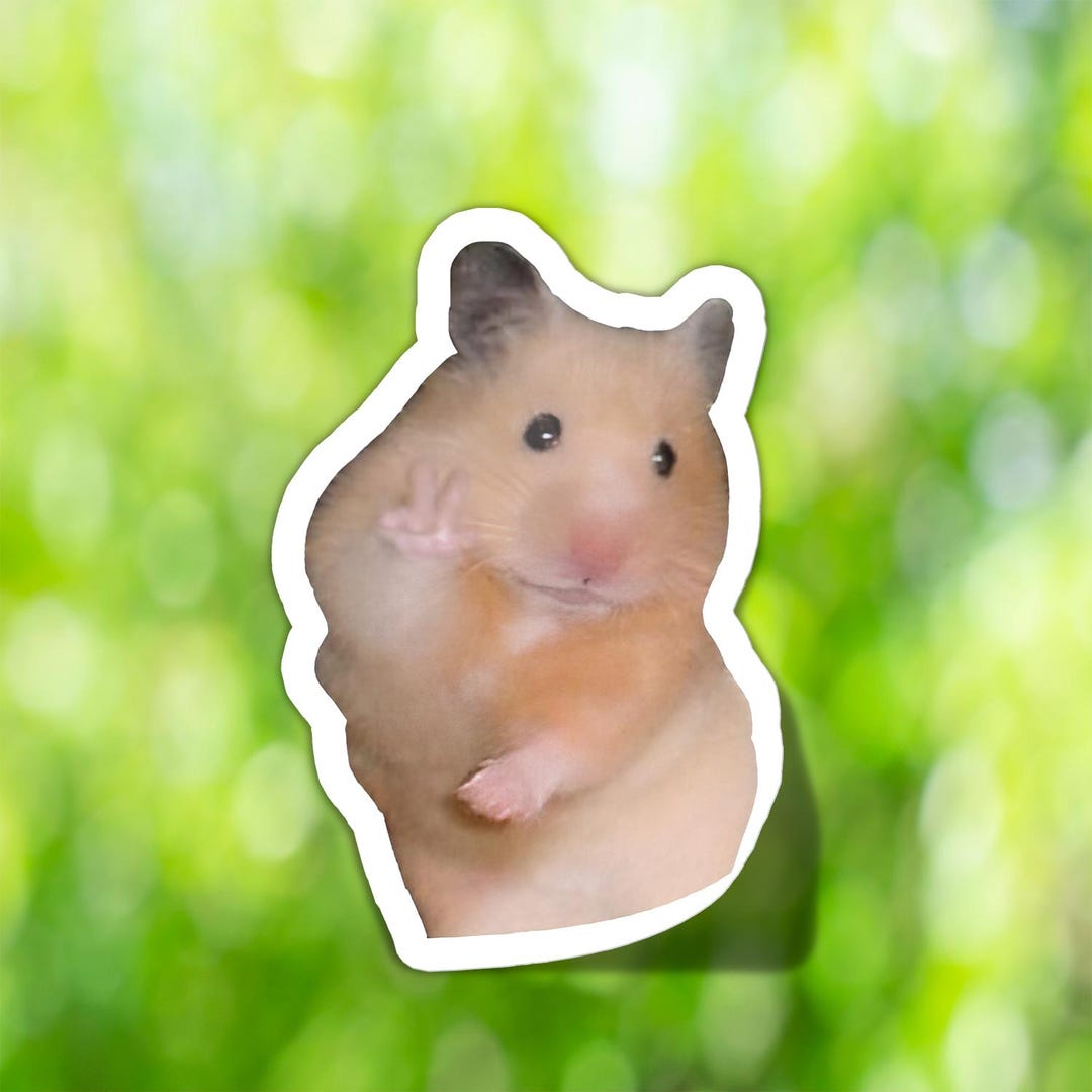 Hamster Peace Sign Sticker Meme Stickers Funny Outdoor Indoor Sticker ...