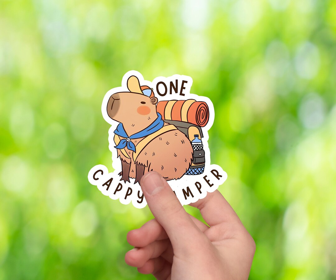 Capybara Sticker Happy Cappy Meme Stickers Funny Witty Outdoor Indoor ...