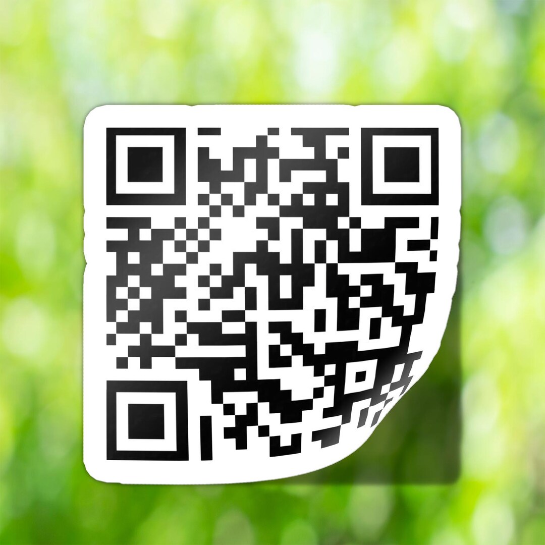 Rick Roll QR Code Sticker Meme Stickers Funny Outdoor Indoor Sticker ...