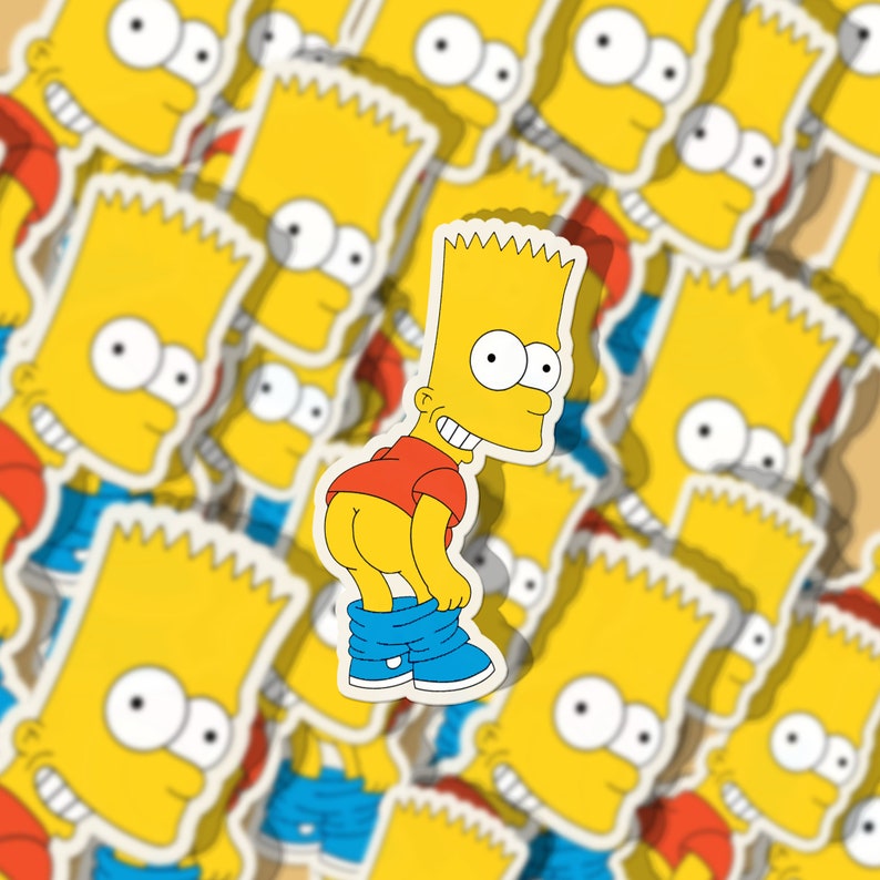 Simpsons Bart Sticker Butt Weatherproof Waterproof Sticker - Etsy