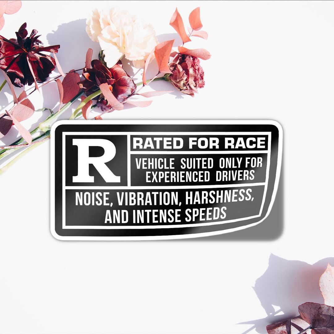 Racing Sticker Rated R Bumper Sticker Outdoor Indoor Sticker Decal for ...