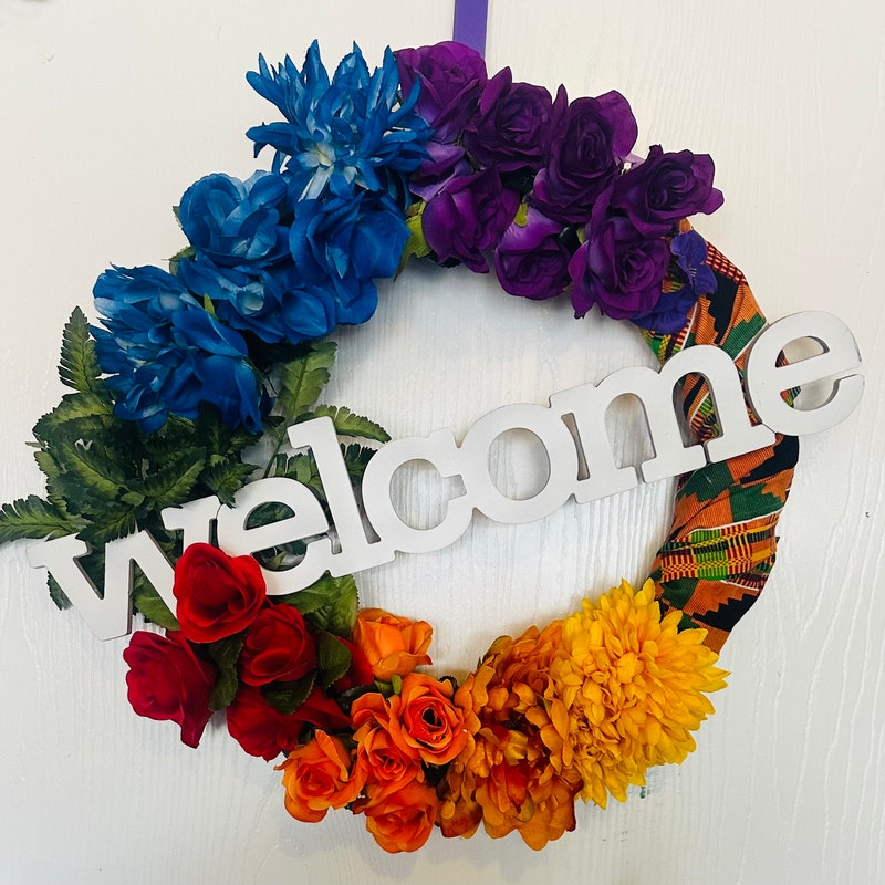 Rainbow Wreath - Etsy
