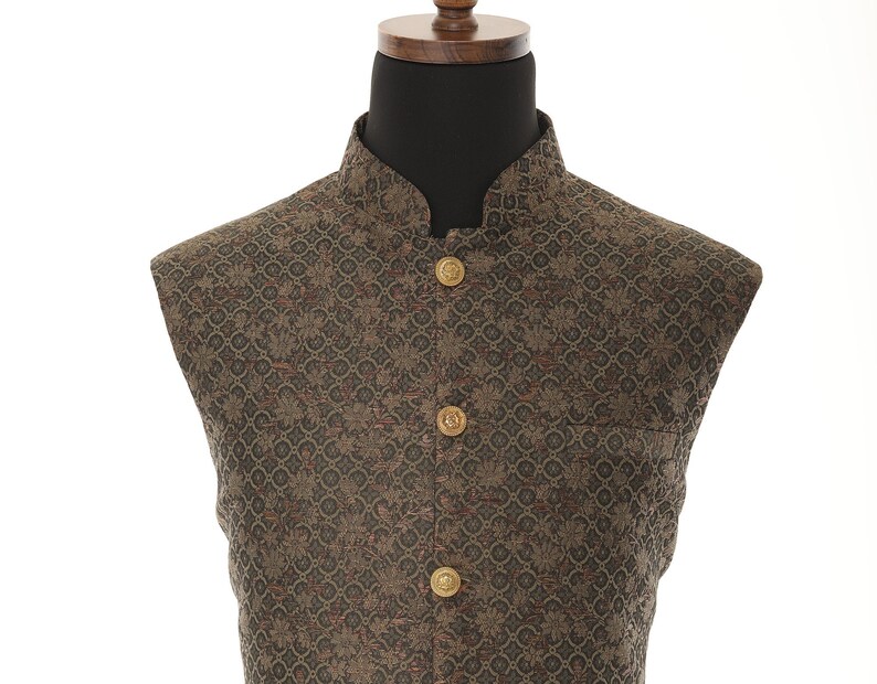 Men's Brown Nehru Jacket, Sleeveless Jacket, Indian Traditional Wear ...