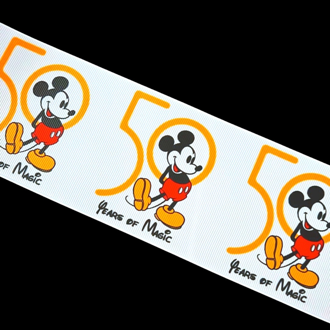 Mickey Mouse 50th Anniversary White Background 1 Yard Length on ...