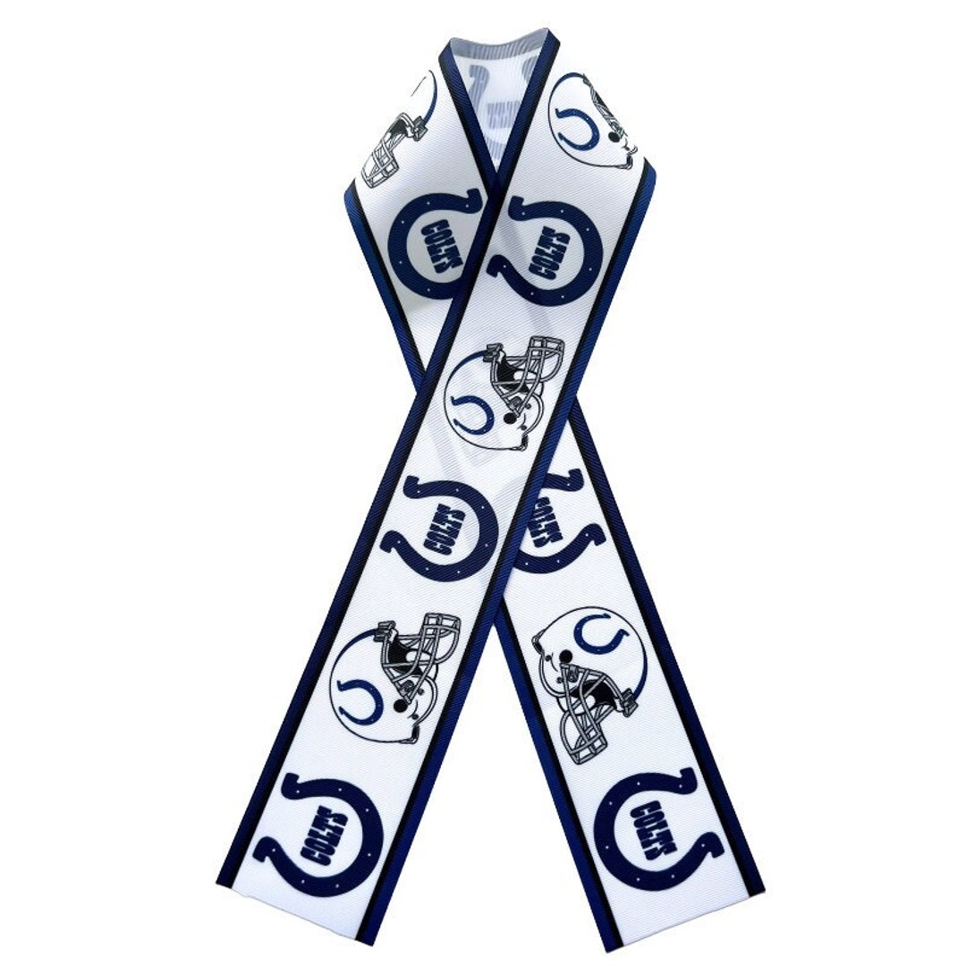 Colts White Background 1 Yard Length on Grosgrain Ribbon, Sports Team ...