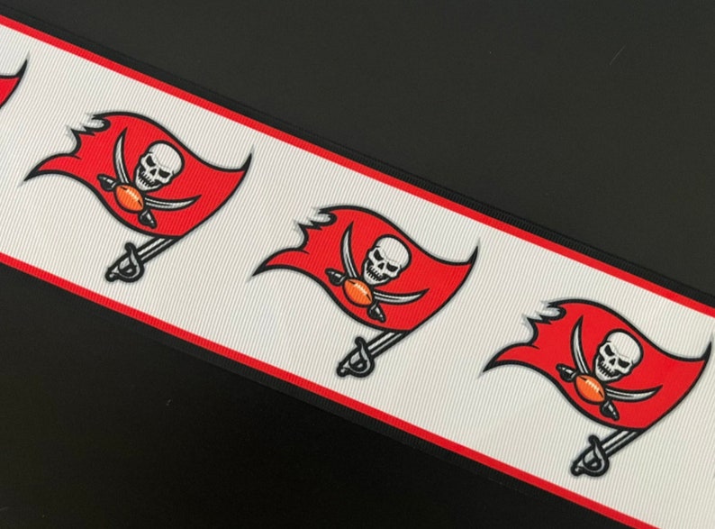 Buccaneers Flag Repeat 1 Yard Length on Grosgrain Ribbon - Etsy