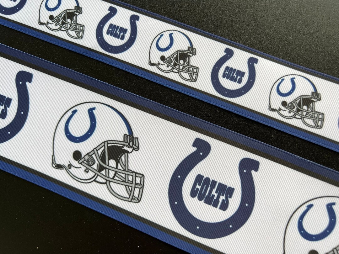 Colts White Background 1 Yard Length on Grosgrain Ribbon - Etsy