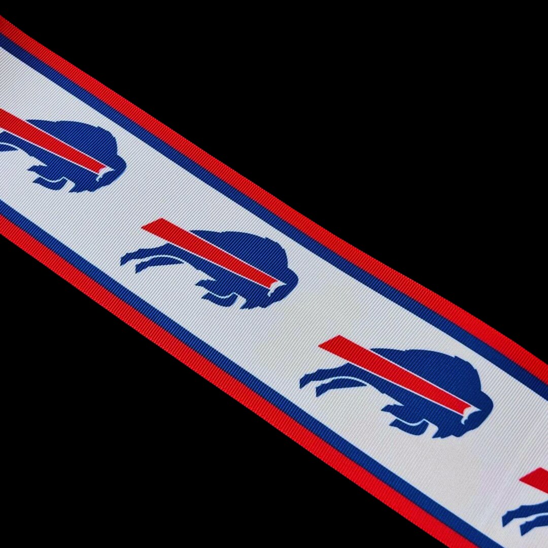 Buffalo Only Red Stripe Bar White Background 1 Yard Length on - Etsy