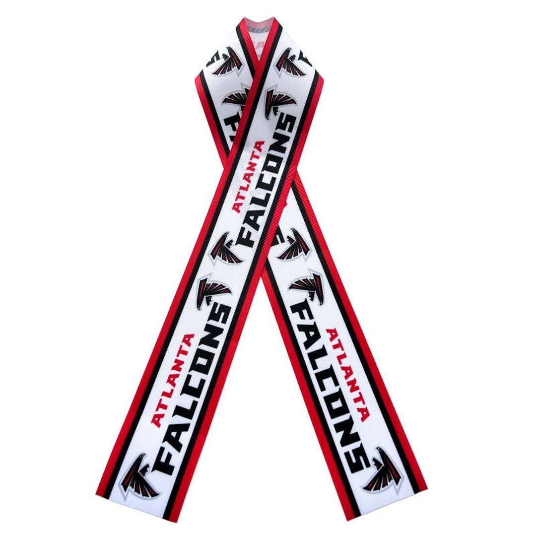 Falcons White Background 1 Yard Length on Grosgrain Ribbon, Sports Team ...