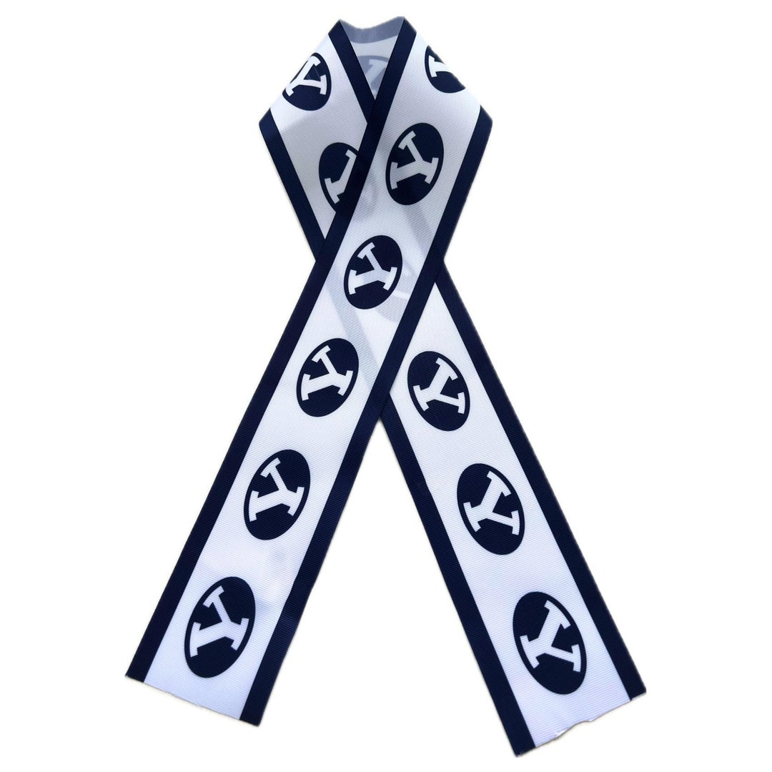 BYU Letter Y Repeat White Background High Quality Grosgrain Ribbon ...