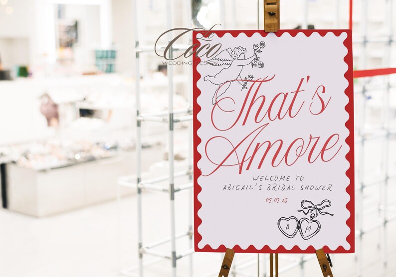 That's Amore Bridal Shower Welcome Sign: Hand-drawn Italian Theme ...