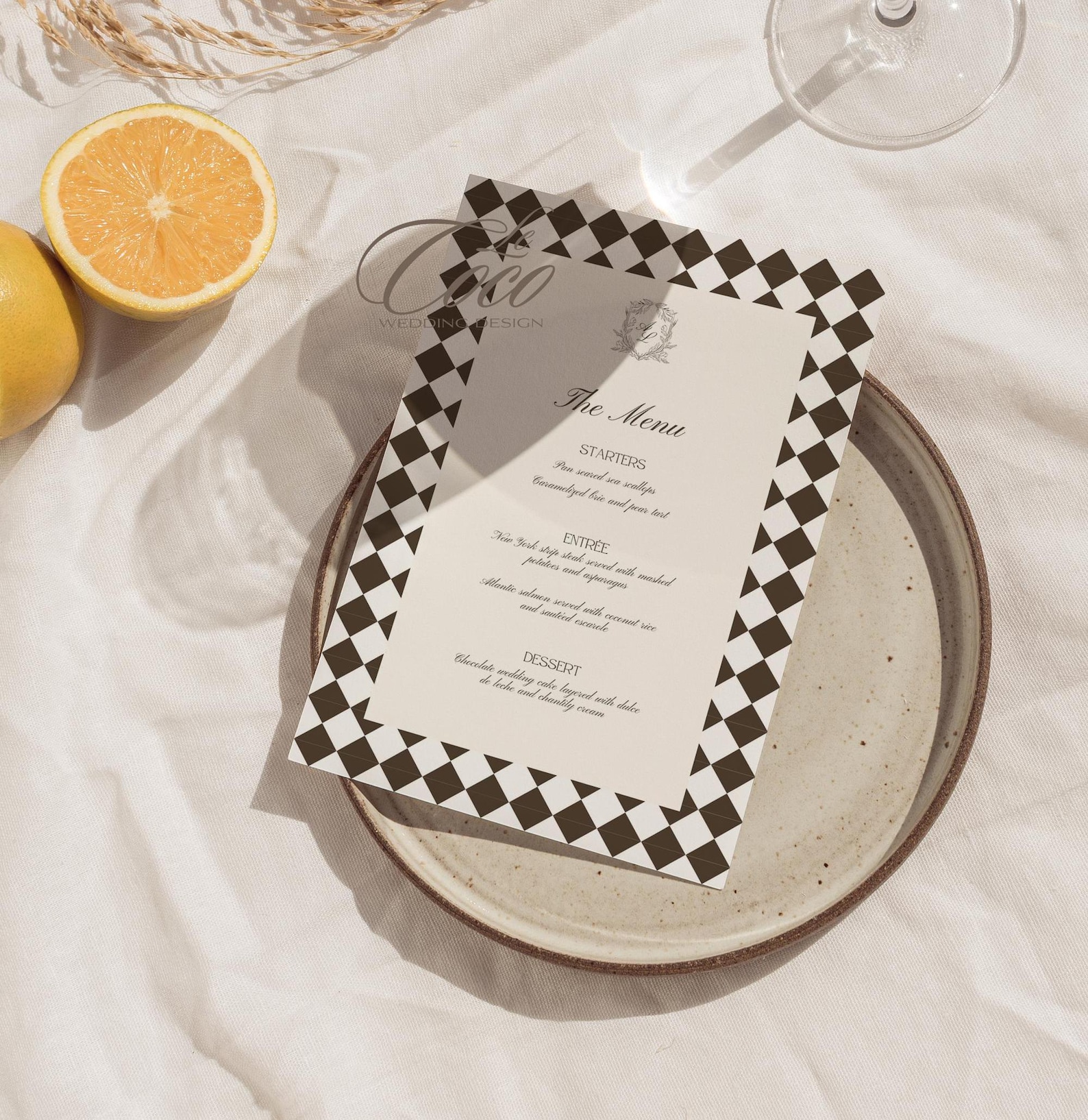 Luxe Classic Wedding Menu Template, Old Money Vintage Menu Template ...
