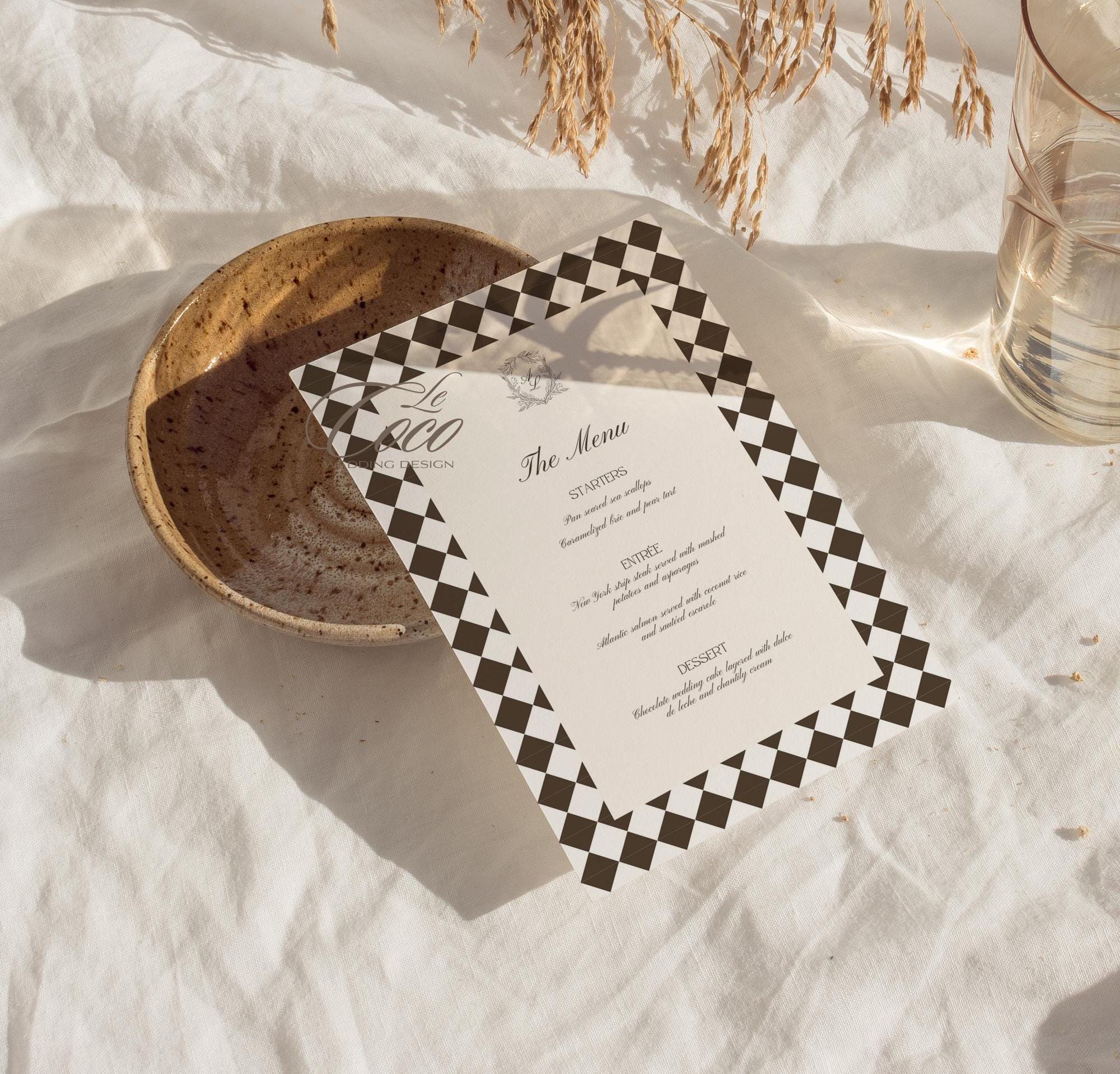 Luxe Classic Wedding Menu Template, Old Money Vintage Menu Template ...