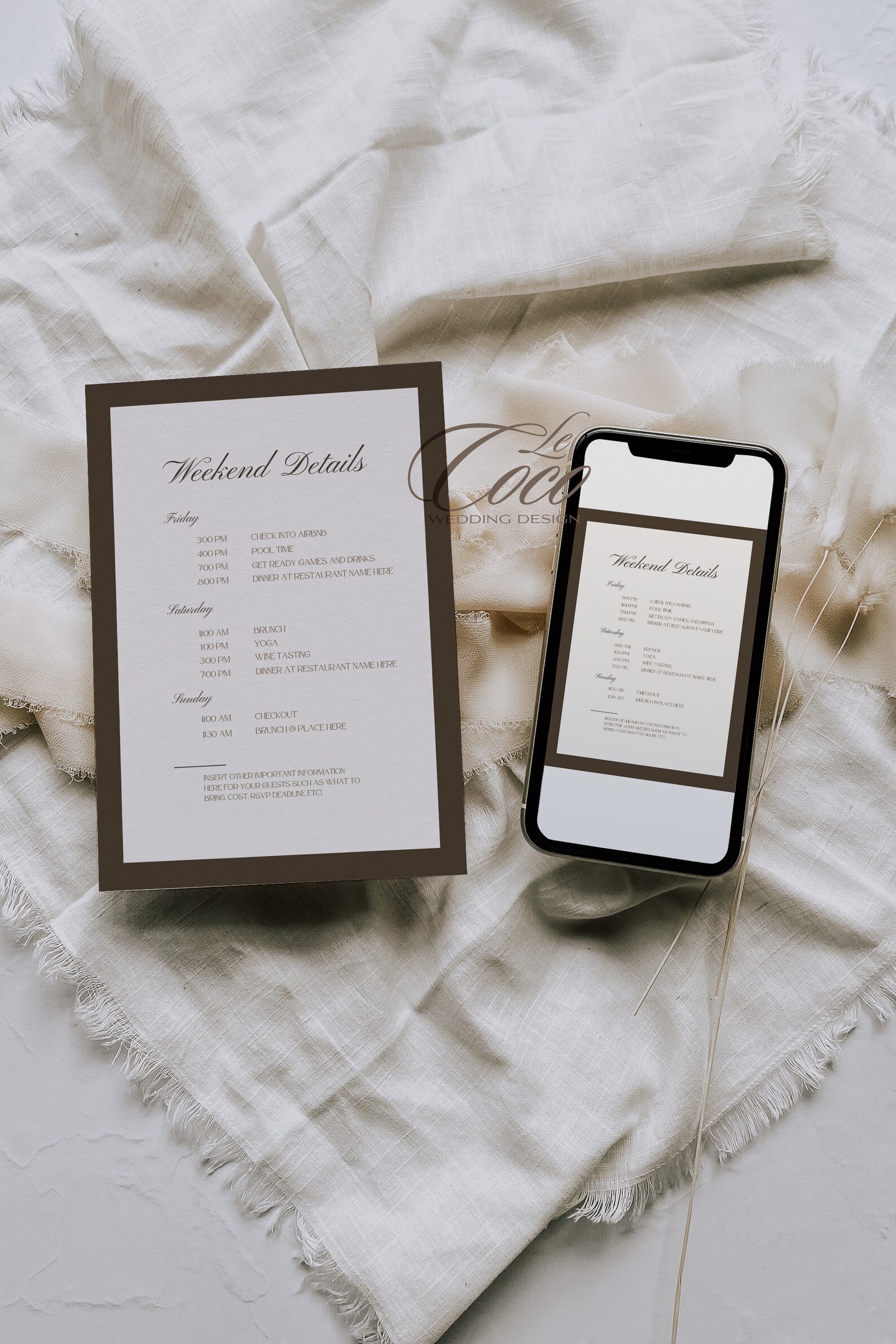 Ritz Glam Bachelorette Itinerary Invitation Template (digital) - Etsy