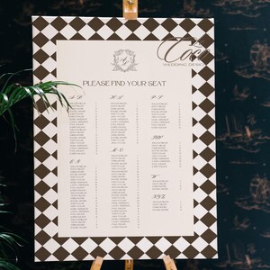 Luxe Classic Seating Chart Template, Classic AZ Wedding Seating Chart ...