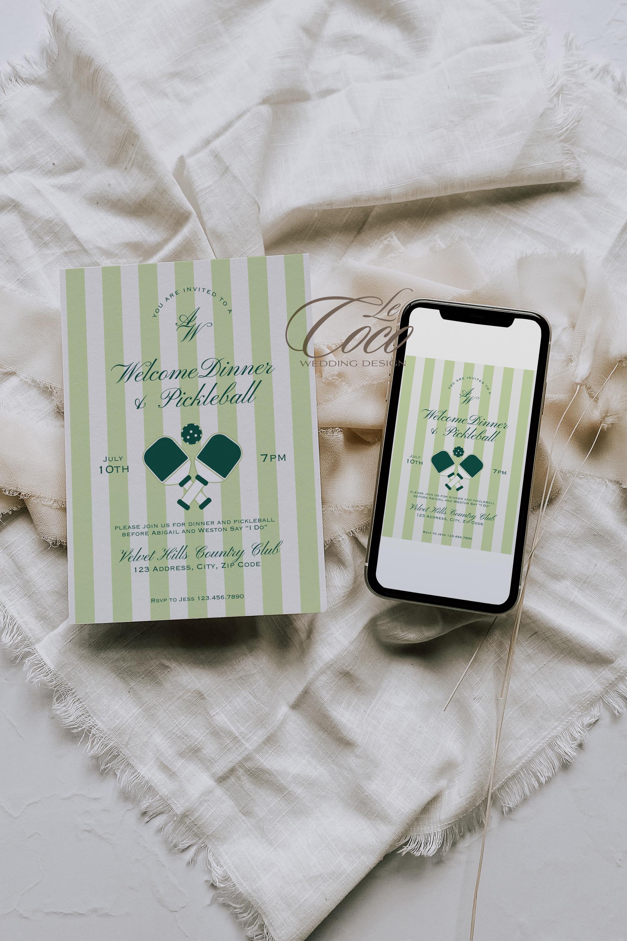 Pickleball Country Club Itinerary Invitation Template, Pickleball and ...