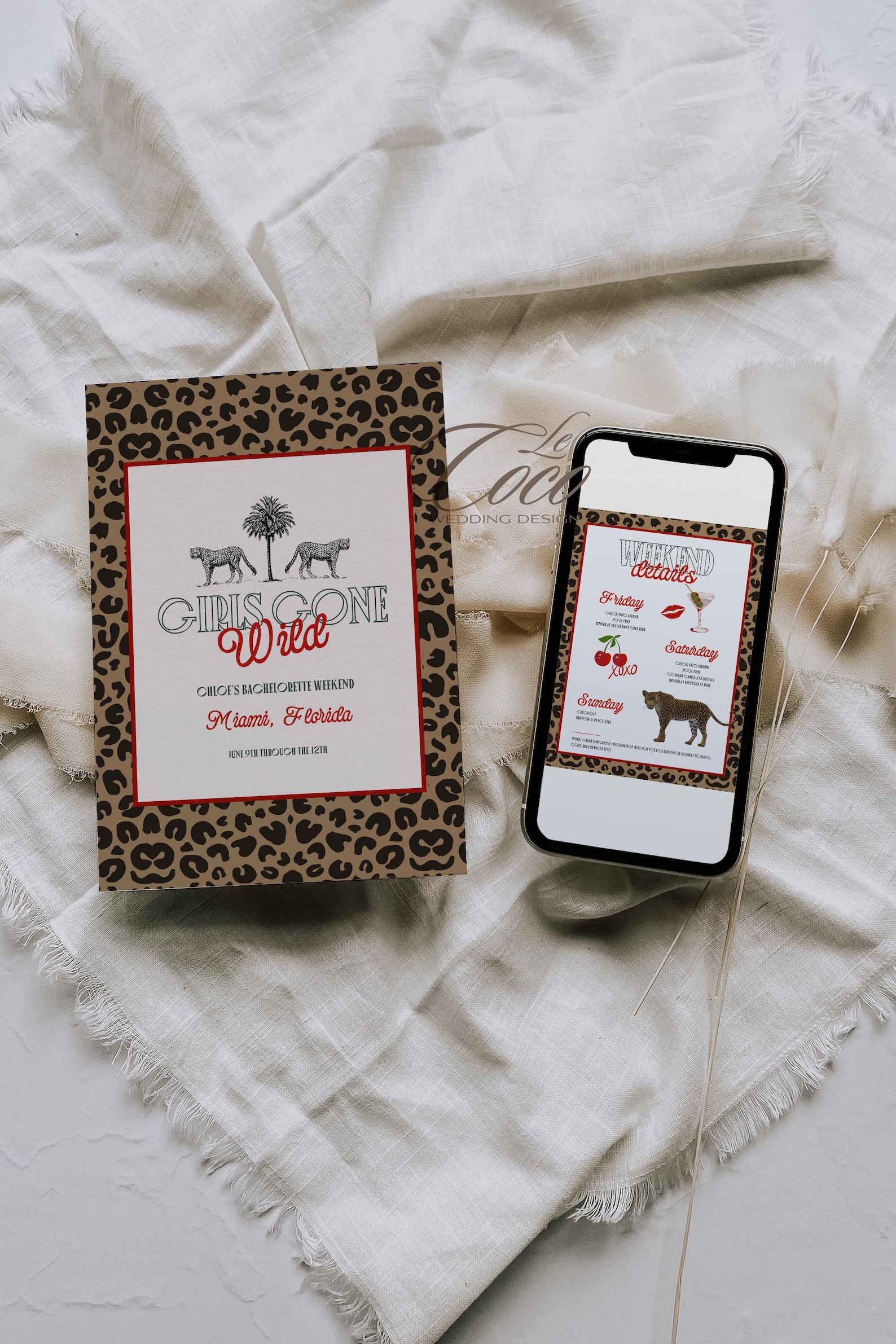 Girls Gone Wild Party Animal Bachelorette Itinerary Invitation Template ...