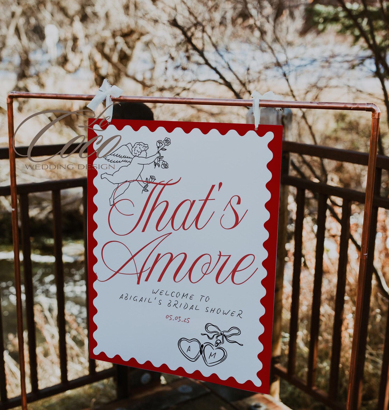 That's Amore Bridal Shower Welcome Sign Template, That's Amore Italian ...