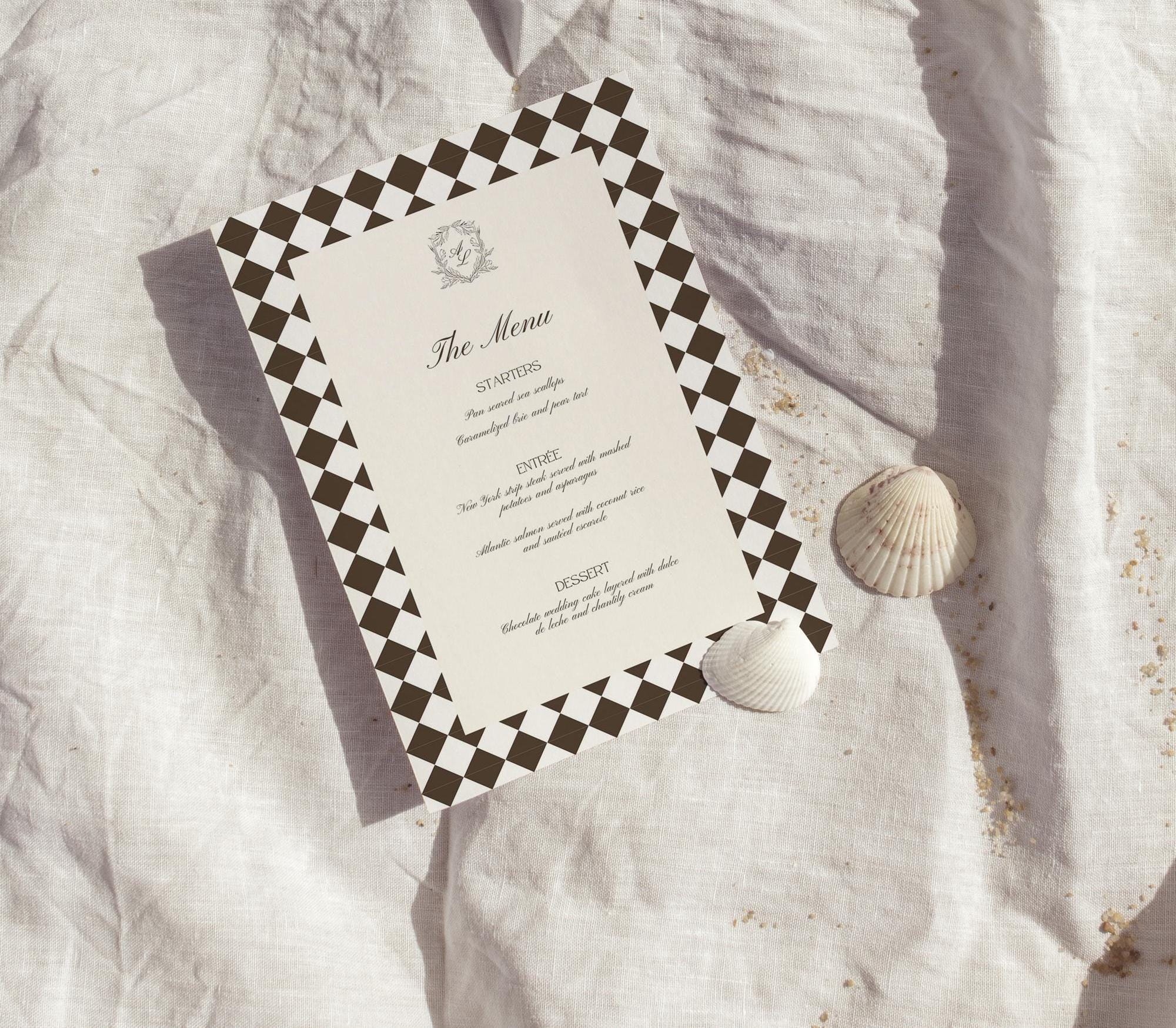 Luxe Classic Wedding Menu Template, Old Money Vintage Menu Template ...