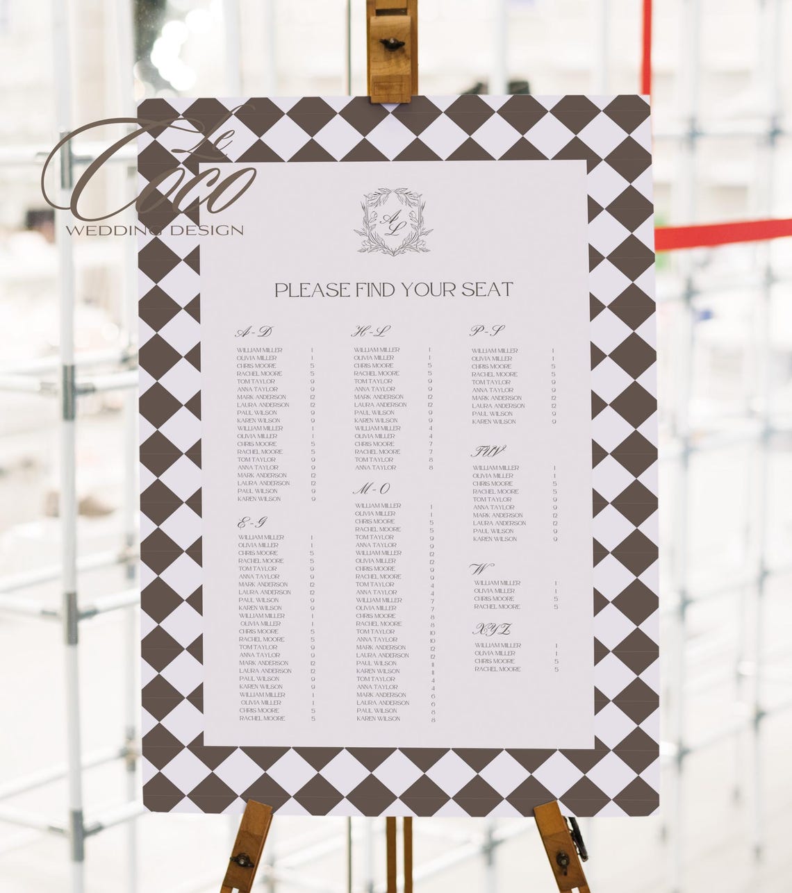 Luxe Classic Seating Chart Template, Classic AZ Wedding Seating Chart ...