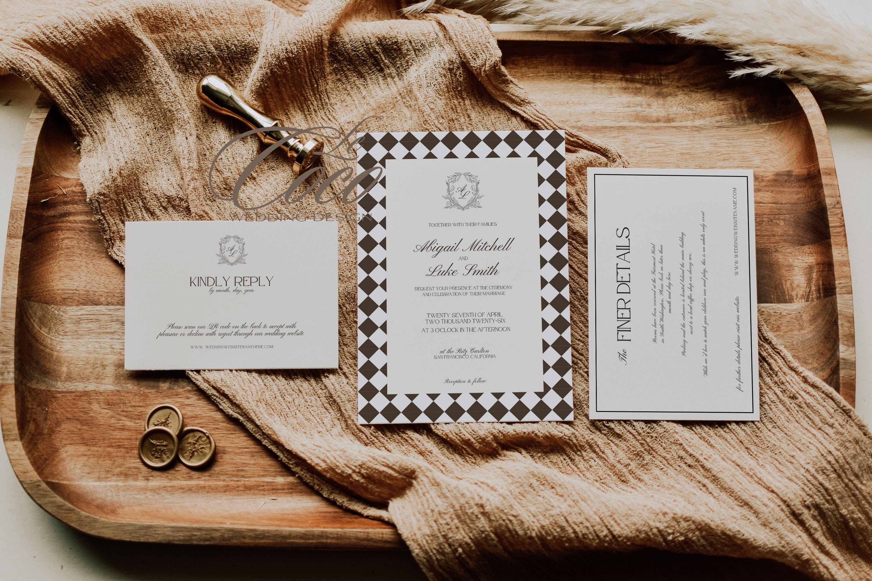 Ritz Glam Wedding Invitation Suite: Luxe Vintage Template (digital ...