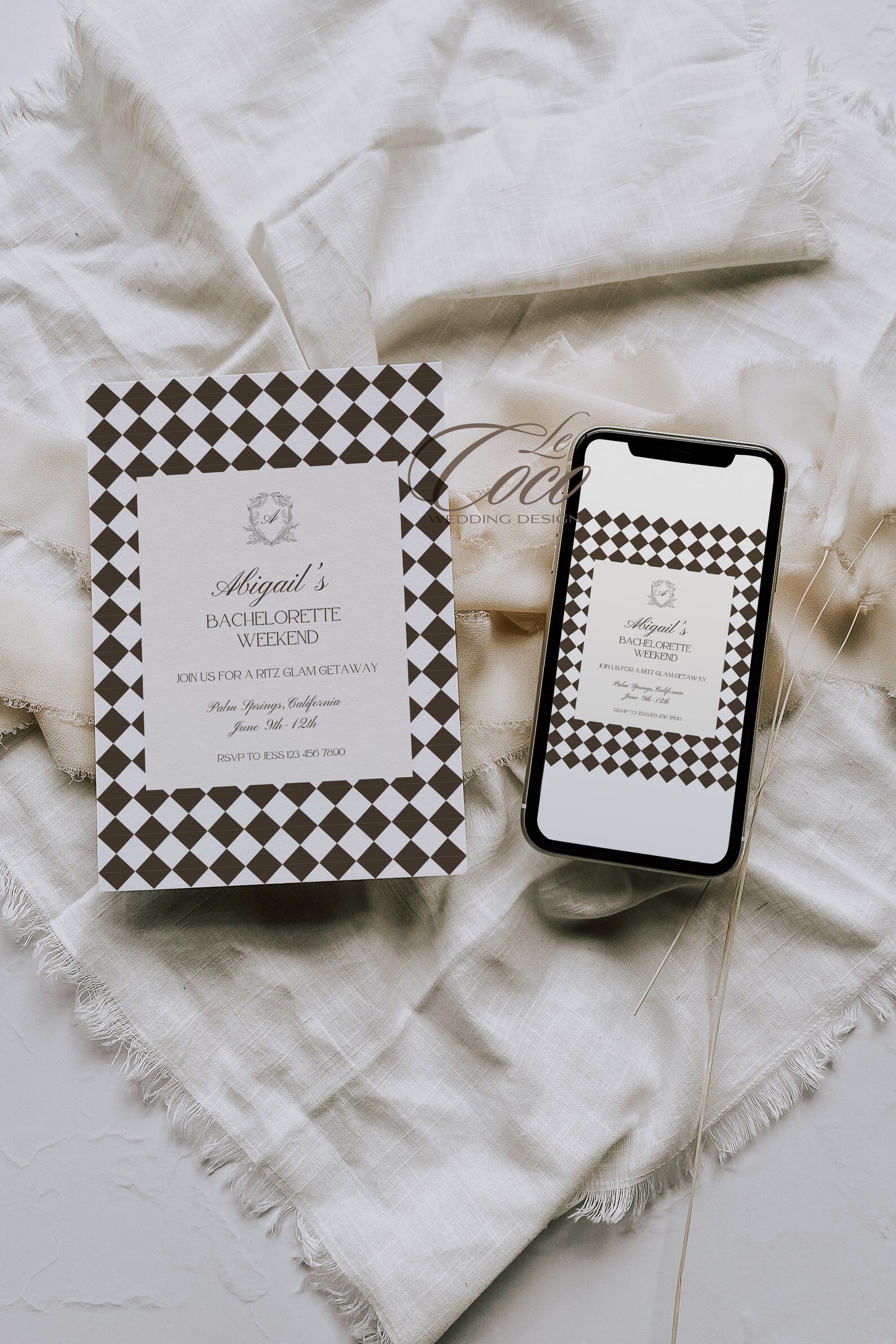 Ritz Glam Bachelorette Itinerary Invitation Template (digital) - Etsy