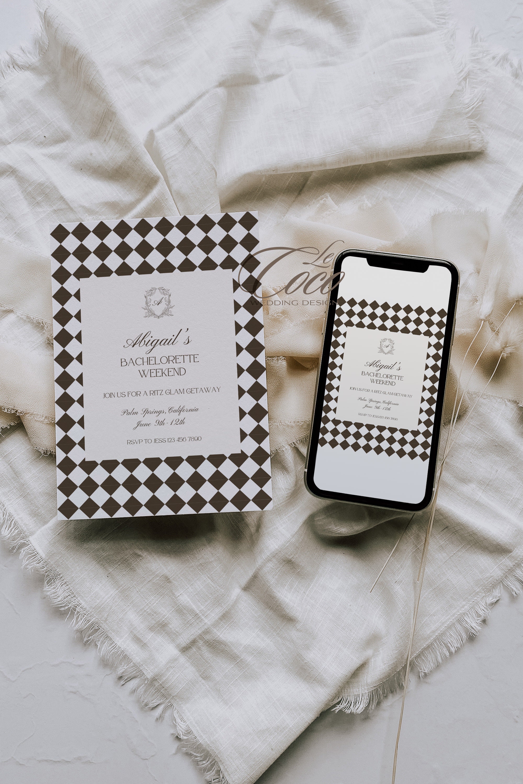 Ritz Glam Bachelorette Itinerary Invitation Template (digital) - Etsy