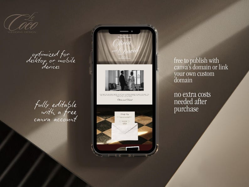 Old Money Wedding Website Template Canva, Old Hollywood Digital ...