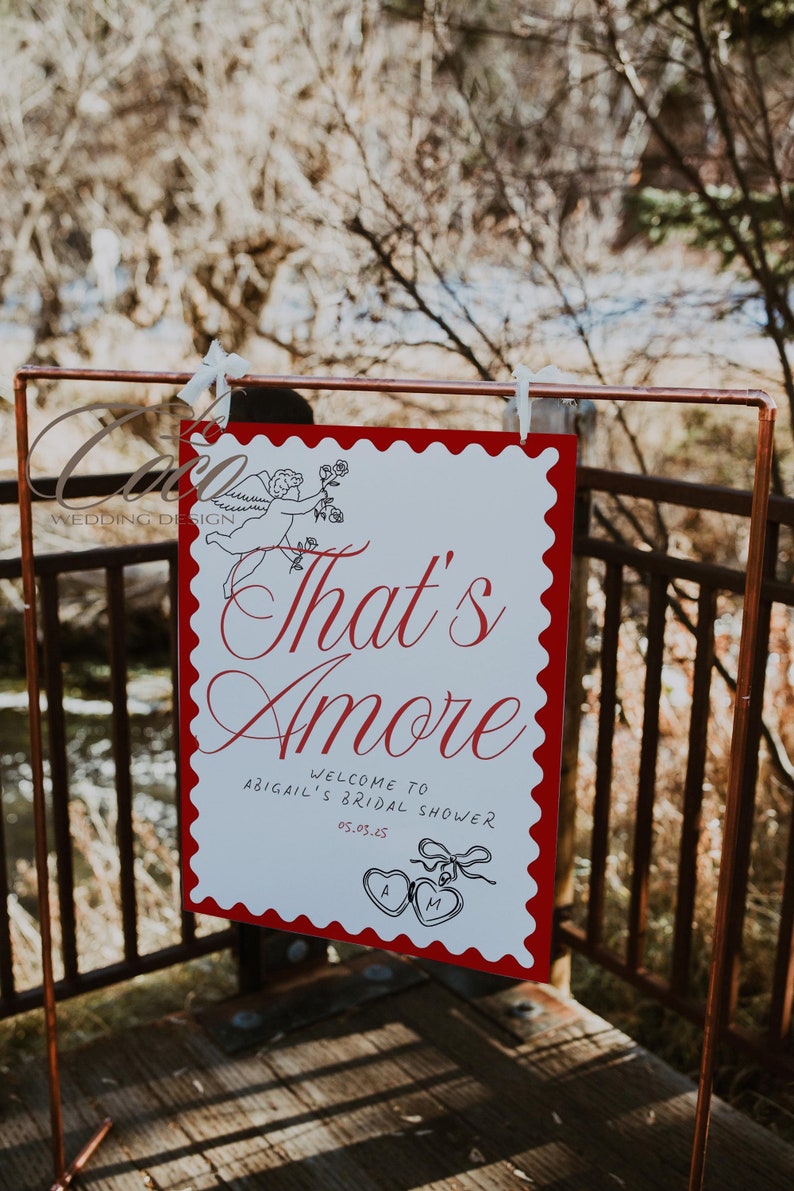 That's Amore Bridal Shower Welcome Sign Template, That's Amore Italian ...