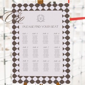 Luxe Classic Seating Chart Template, Classic Calligraphy Wedding ...