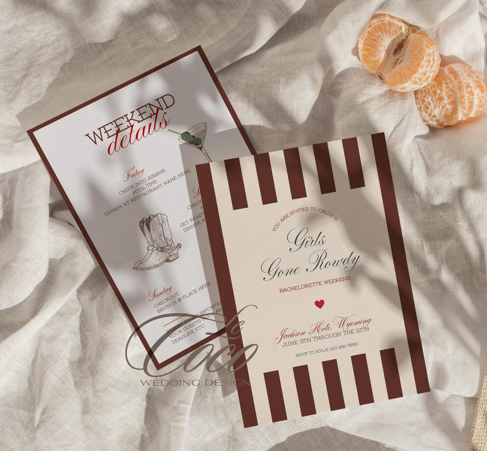 Girls Gone Rowdy Bachelorette Itinerary Invitation Template, Wild West ...