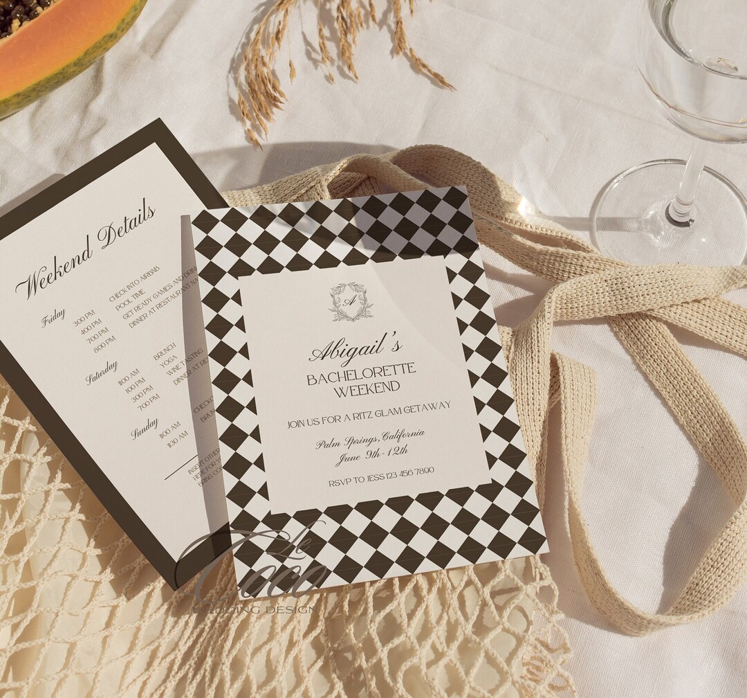 Ritz Glam Bachelorette Itinerary Invitation Template (digital) - Etsy