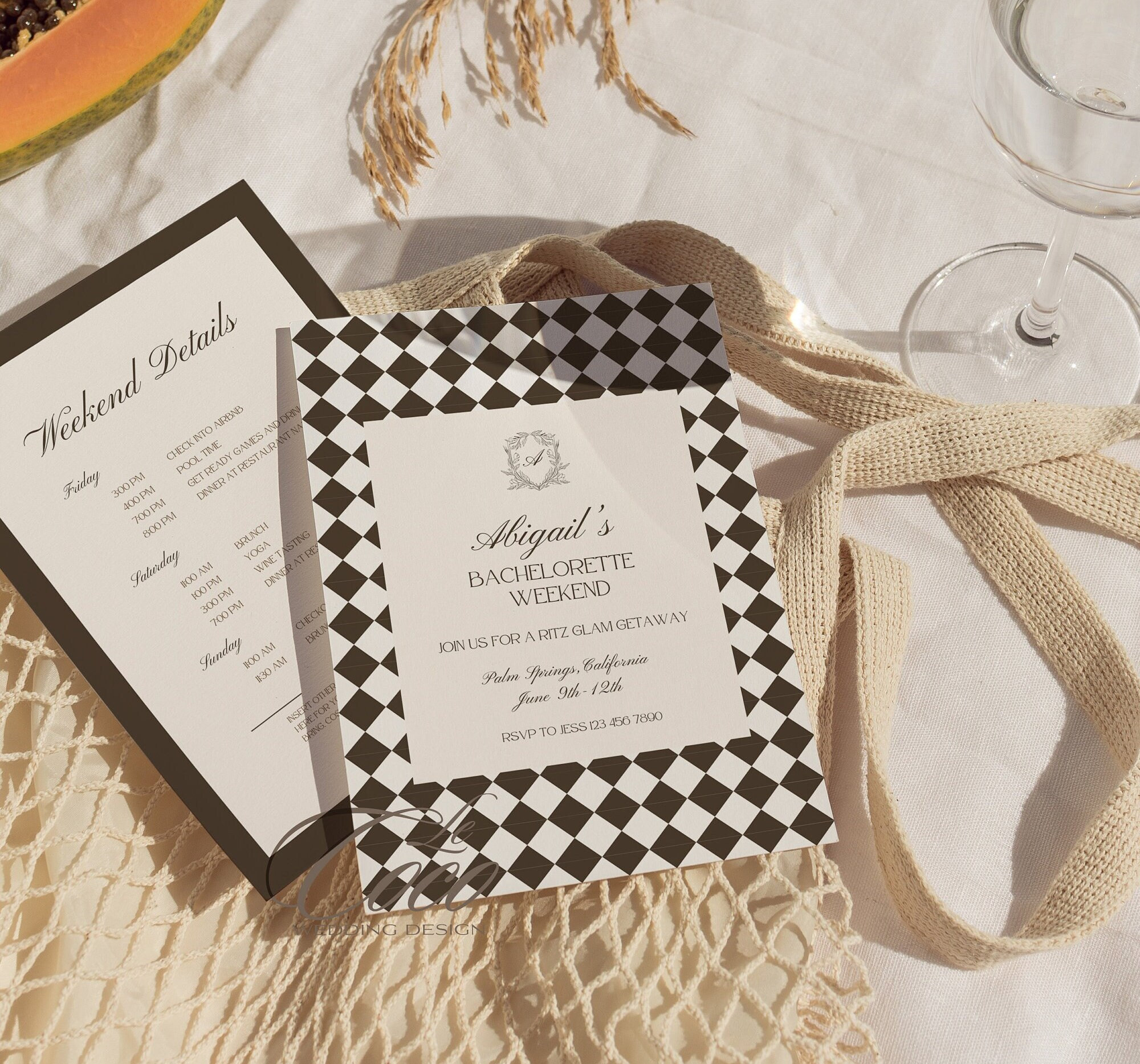 Ritz Glam Bachelorette Itinerary Invitation Template (digital) - Etsy