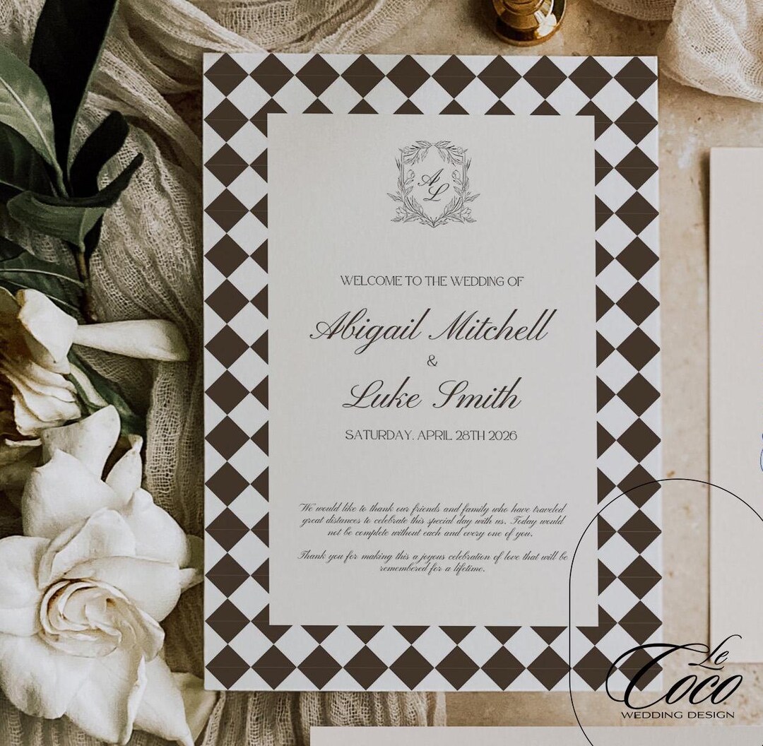 Classic Wedding Program Template: Luxe Vintage Glam (digital File) - Etsy