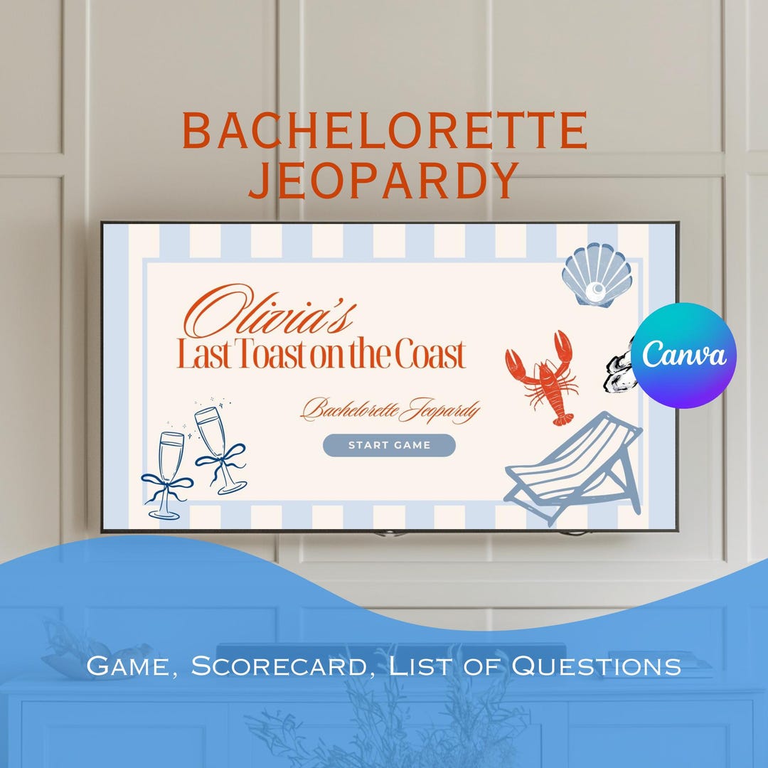 Coastal Last Toast on the Coast Bachelorette Jeopardy Template ...