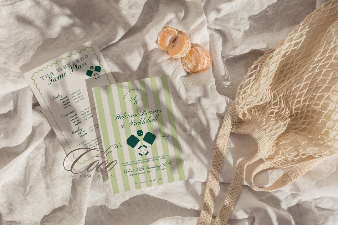 Pickleball Country Club Itinerary Invitation Template, Pickleball and ...