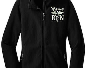 Personalized RN Jacket Nurse Gift Personalized Nurse Fleece Jacket ...