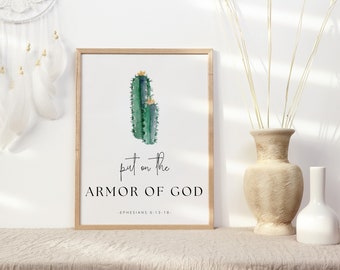 Cactus Print Bible Verse - Etsy