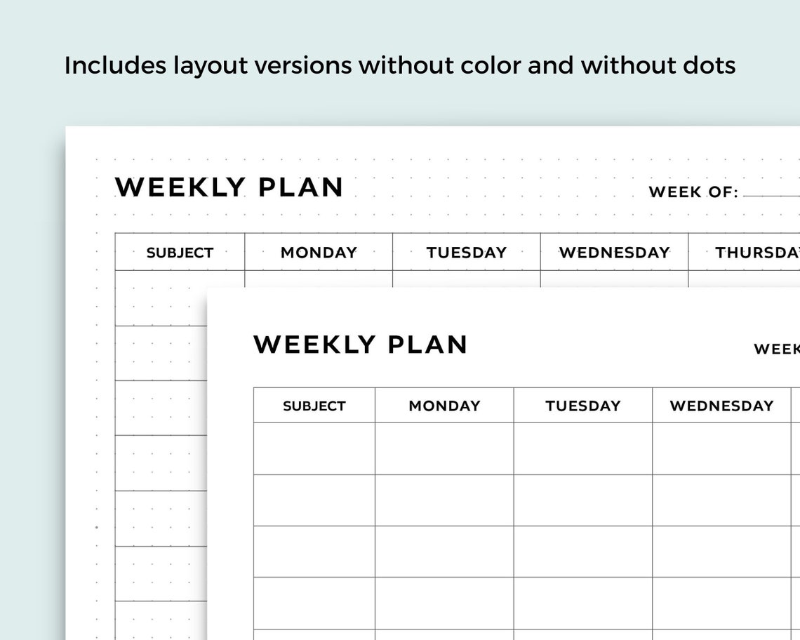 Weekly School Planner Printable & Digital Student Planner Homeschool ...