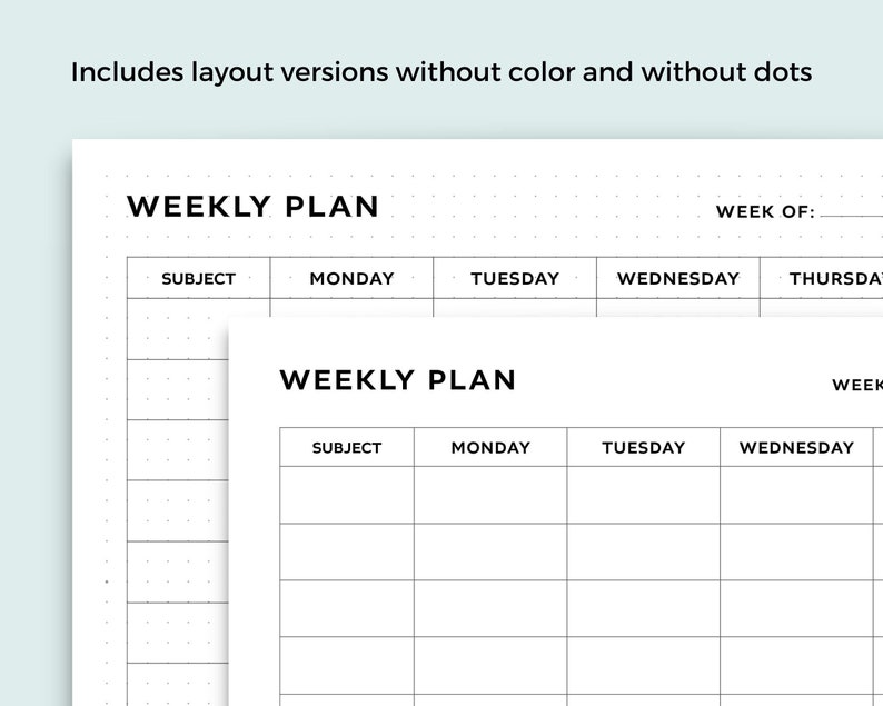 Weekly School Planner Printable & Digital Student Planner Homeschool ...