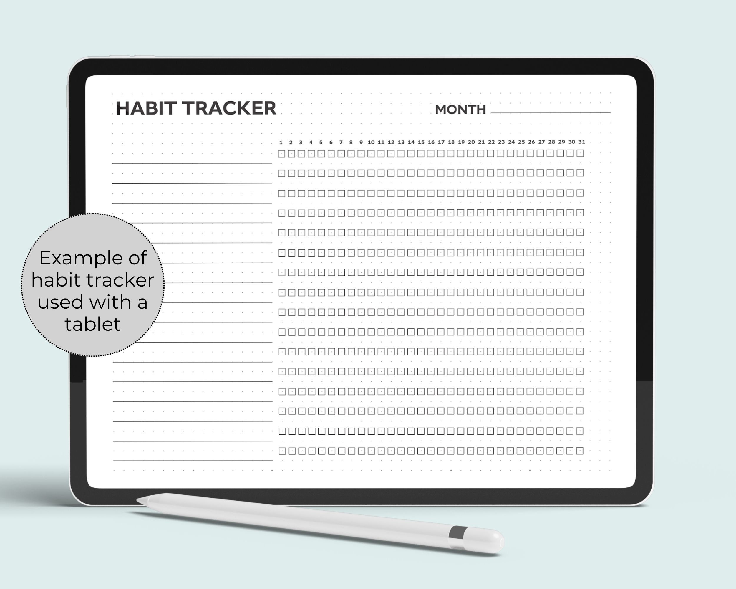 Monthly Habit Tracker Template Page 30 Day Challenge Tracker Letter A4 ...