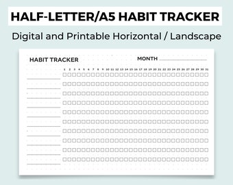 Monthly Habit Tracker Template Page 30 Day Challenge Tracker Letter A4 ...