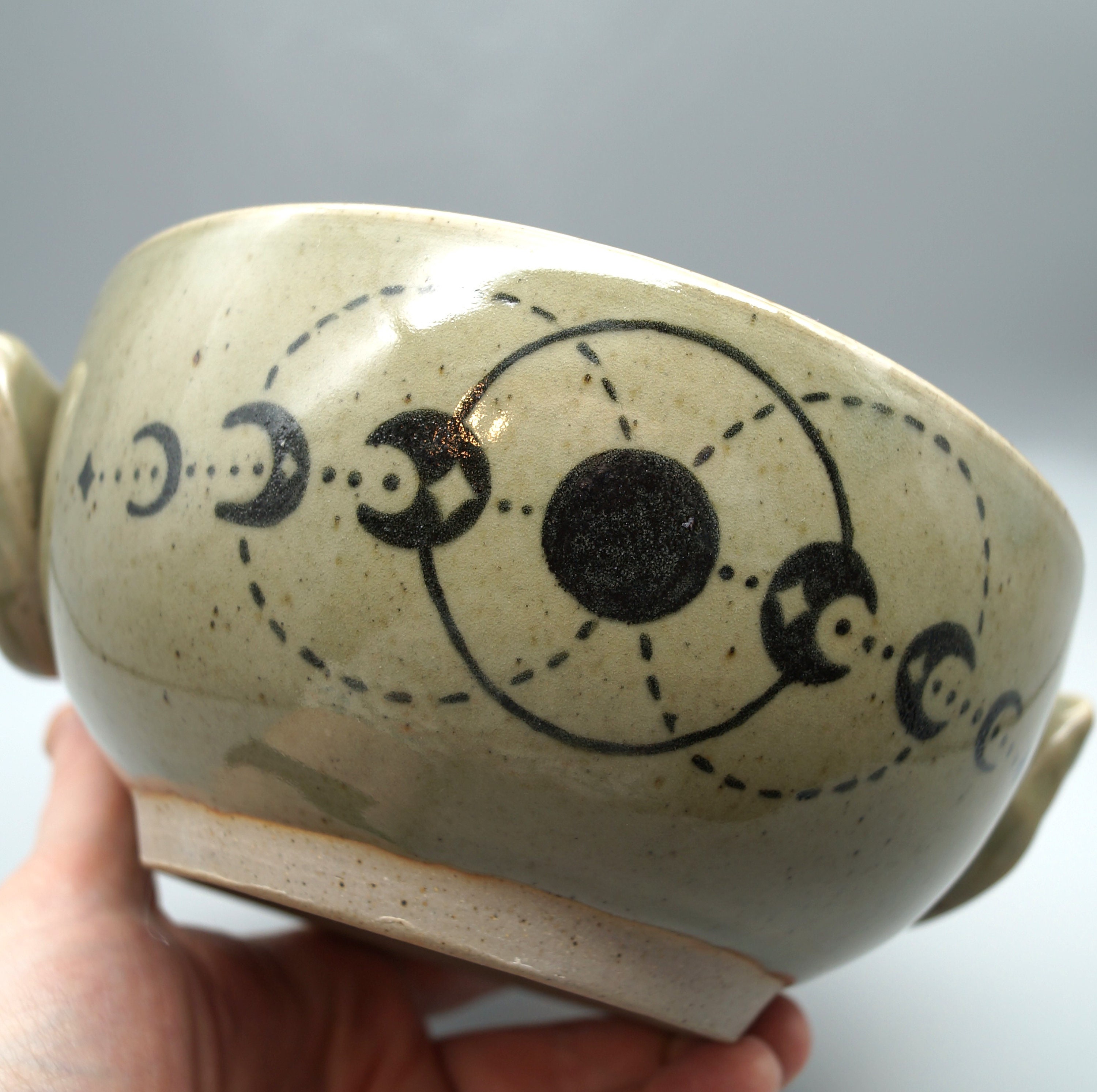 Lunar Moon Troll Face Yarn Bowl Shiny Bald Silly Functional Pottery ...